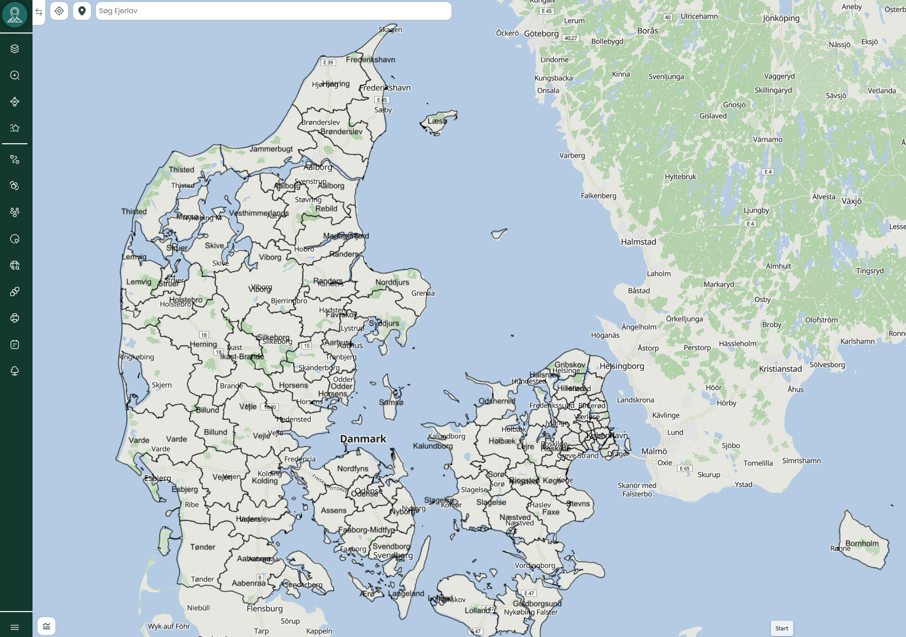 Kommunegrænser i Danmark – Visualiser i Mapit GIS-platform Viamap