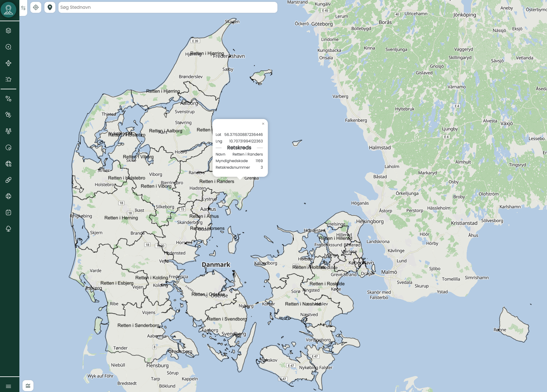 Retskredse i Danmark – Kortlag i Mapit til juridisk indsigt Viamap