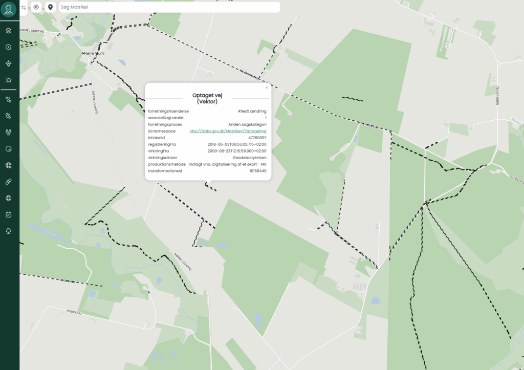 Optaget vej – Vektor i Mapit | Offentligt vejkortlag til analyse Viamap